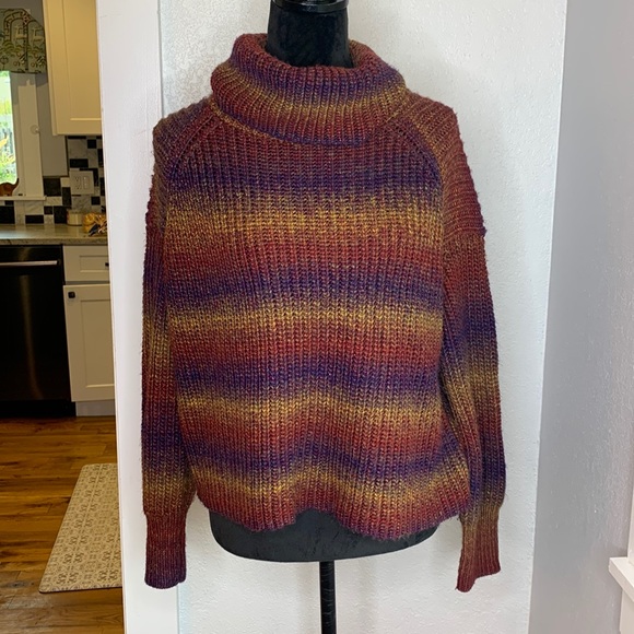 Mossimo Supply Co. | Sweaters | Mossimo Red Purple Gold Church Knit ...